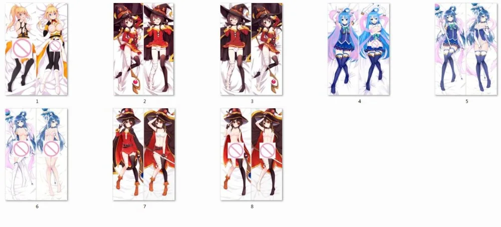 Buy Hot Anime Konosuba Charactors Aqua Megumin Wiz Body Pillowcase Kono
