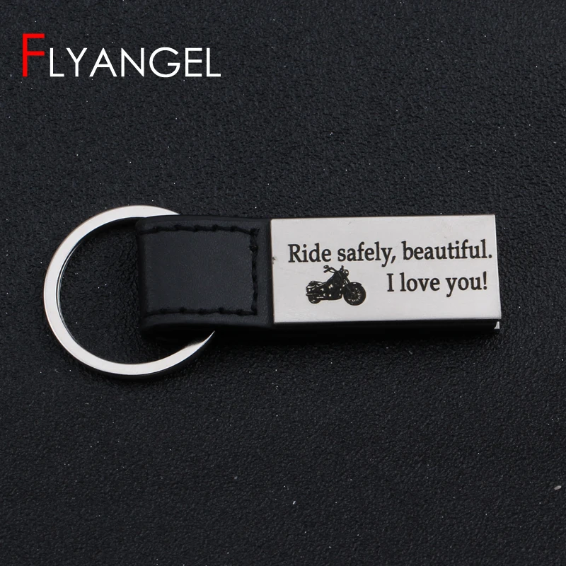 Fashion Key Holder Rider Biker Car Key Tag Ride Safe Beautiful I Love ...