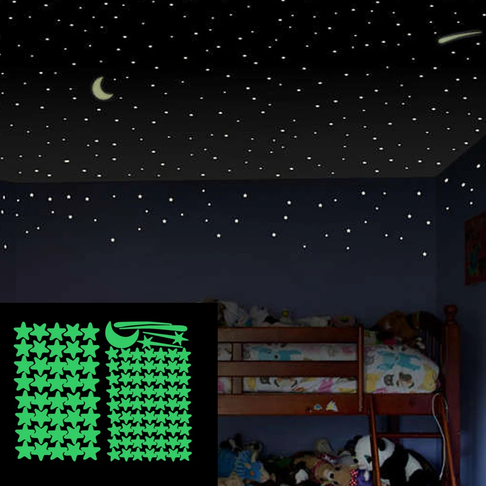 Luminous Star Wall Sticker | Phosphorescent Sticker | Moon Sticker ...