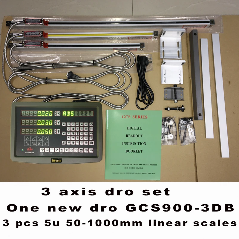 hxx complete dro set/kit gcs900 3db digital readout and 3 pcs 5u linear ...
