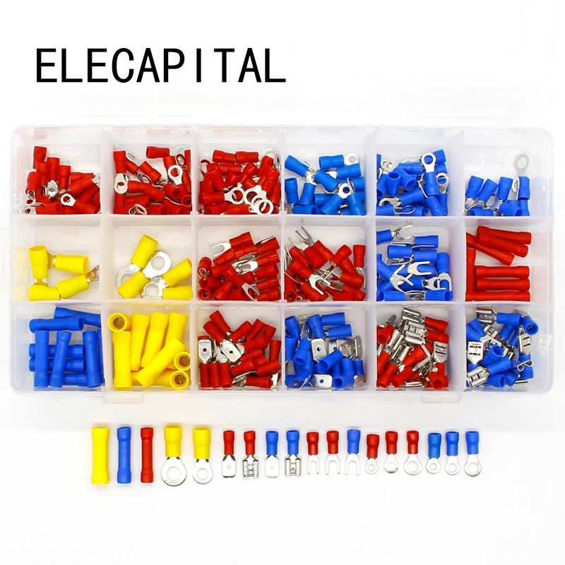 Red Blue Yellow Insulated Crimp Spade Terminals
