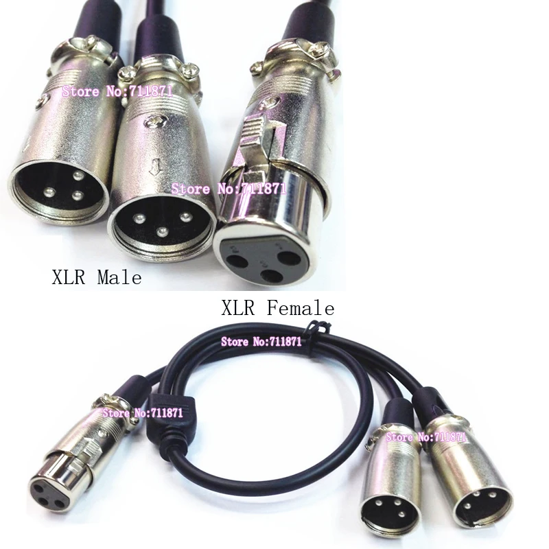 Female-Double-Male-XLR-Audio-Line-50cm-XLR-CANNON-Female-Two-Male-Audio ...
