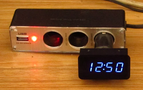 Car Accessories Led Clock Voltage Table Cigarette Lighter In Line Car ...