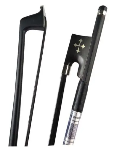 1pcs Nice black hair Carbon fiber violin bow 4/4,ebony frog inlay ...