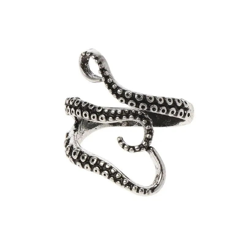 JAVRICK Anillo de pulpo de calamar gótico, de acero de titanio, joyería de moda ajustable ...