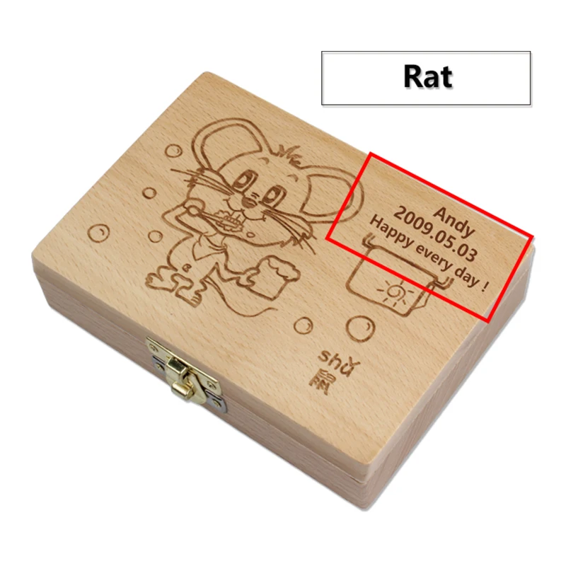 Gigi Box Organizer Baby Menyimpan Susu Gigi Penyimpanan Kayu Kotak ...