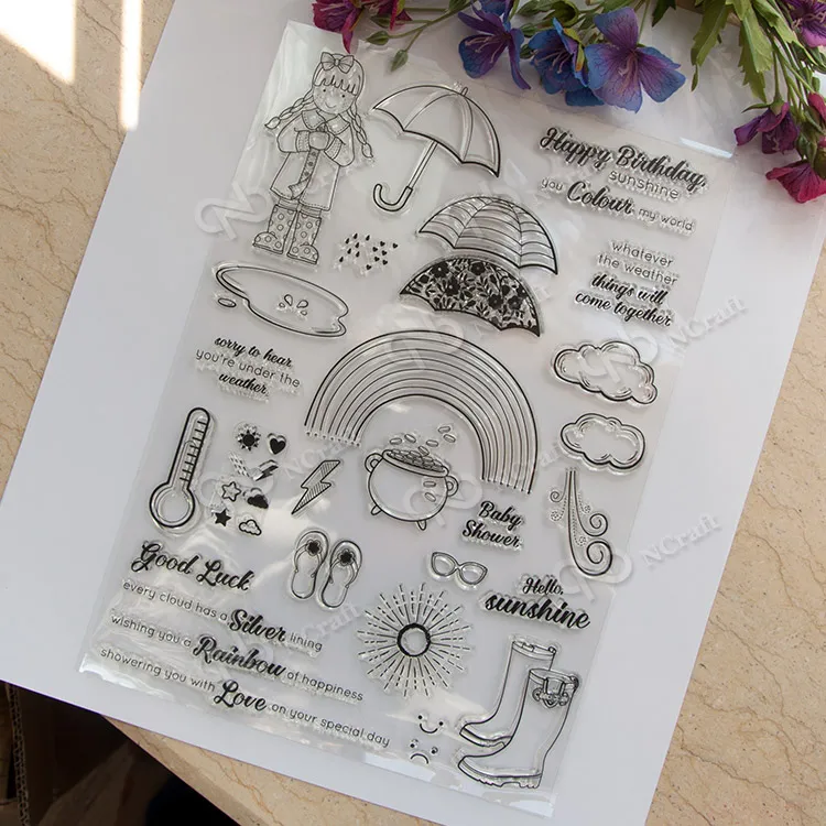 weather stamp Clear Stamp for Scrapbooking Transparent Silicone Rubber ...
