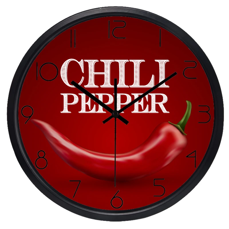 Creative Design Home Canteen Decor Pepper Chilli Wall Clock Love Hot ...