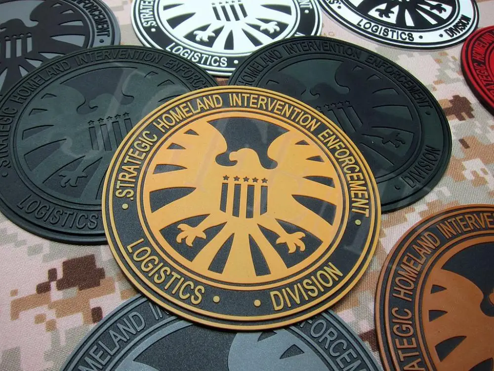 Captain America Old The Avengers S.H.I.E.L.D Logo Morale 3D PVC patch 10cm*10cm|the patch|3d pvc ...