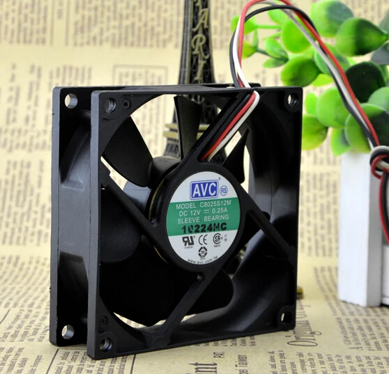 The original 80*80*25 12V 0.25A CPU power supply chassis ultra quiet 8cm cooling fan C8025S12M ...