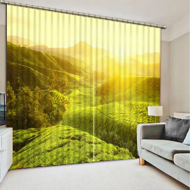 3D Printing Curtains High Quality Lifelike Green Natural 3D Printing ...