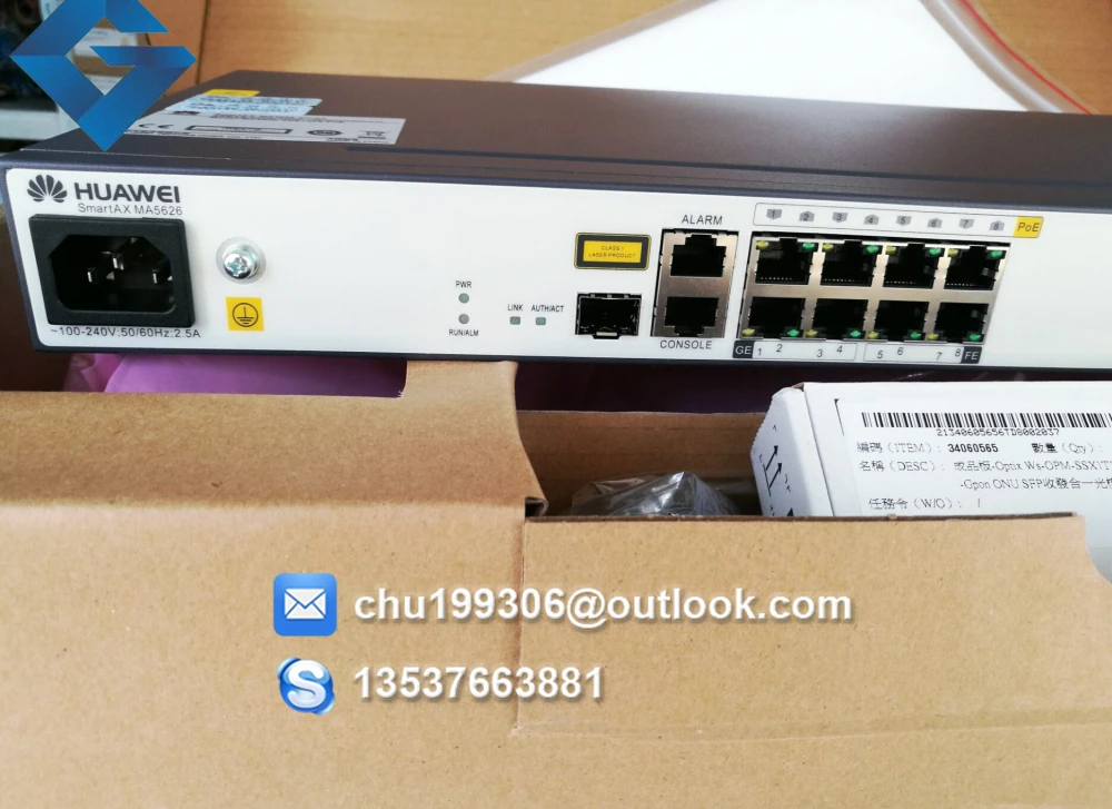 Original Huawei Ma5626-8 With 4ge+4fe Ports Poe, Ac Power Terminal Ont ...