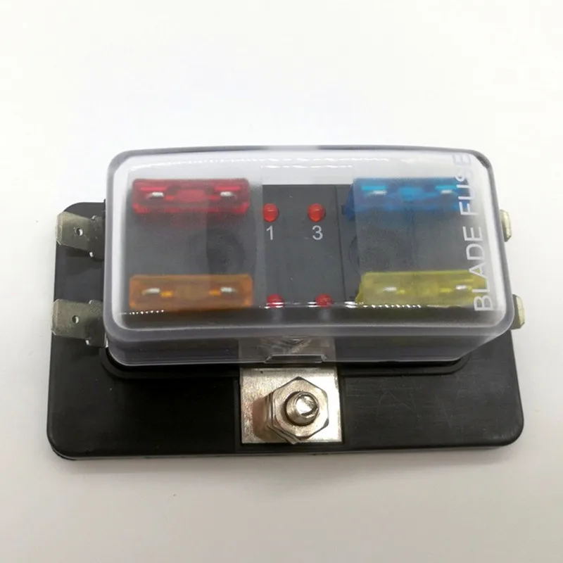 DC-12-32V-4-Way-Car-Vehicle-Circuit-Automotive-Blade-Fuse-Box-Block-LED ...