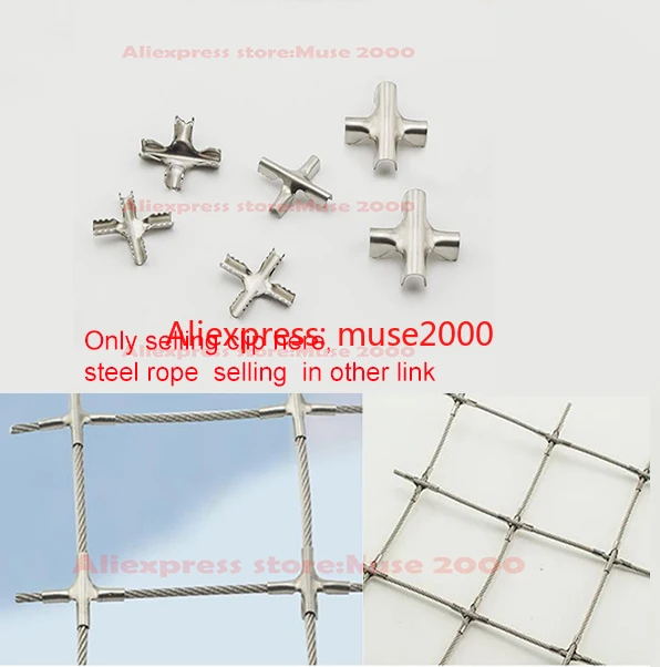 304 Steel Rope Cross Clamp Clip Buckle Window Net Wire Holder Net ...