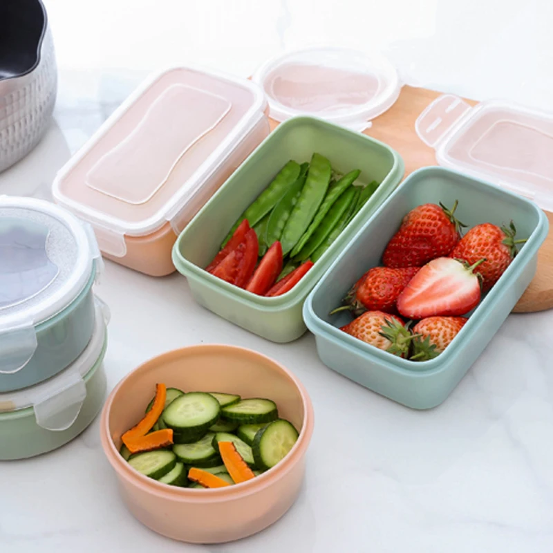 Small Kitchen Storage Box Sealed Lunch Box Food Container Mini Round ...