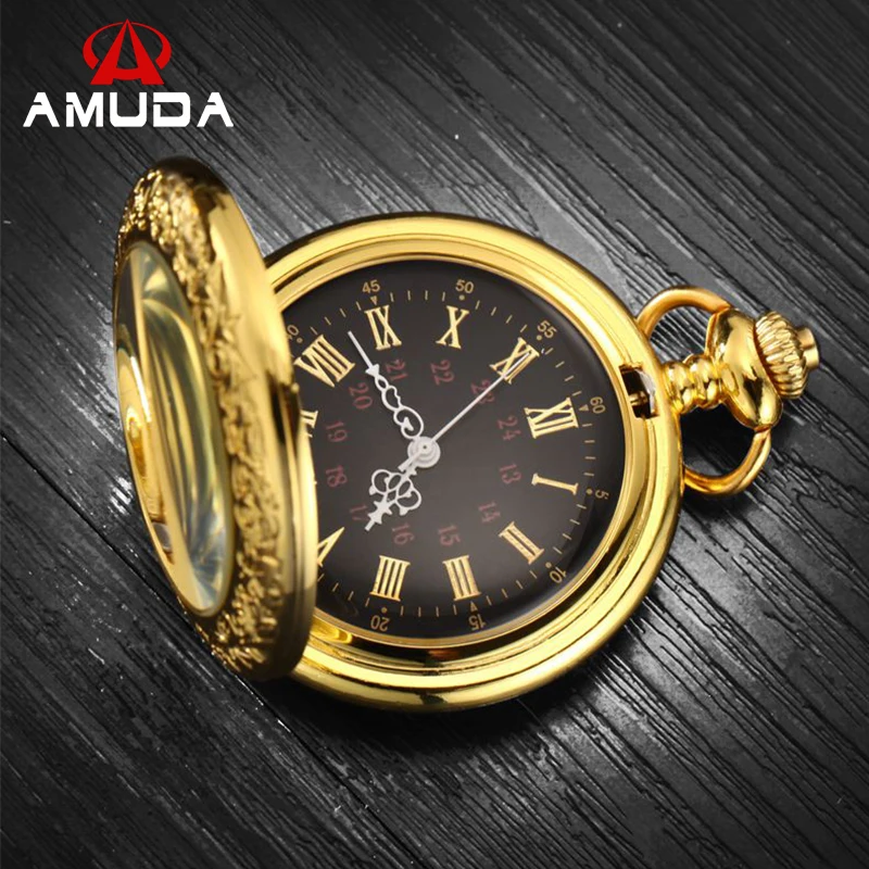 Roman Numerals Pocket Watches Steampunk Antique Pocket Watch With Chain ...