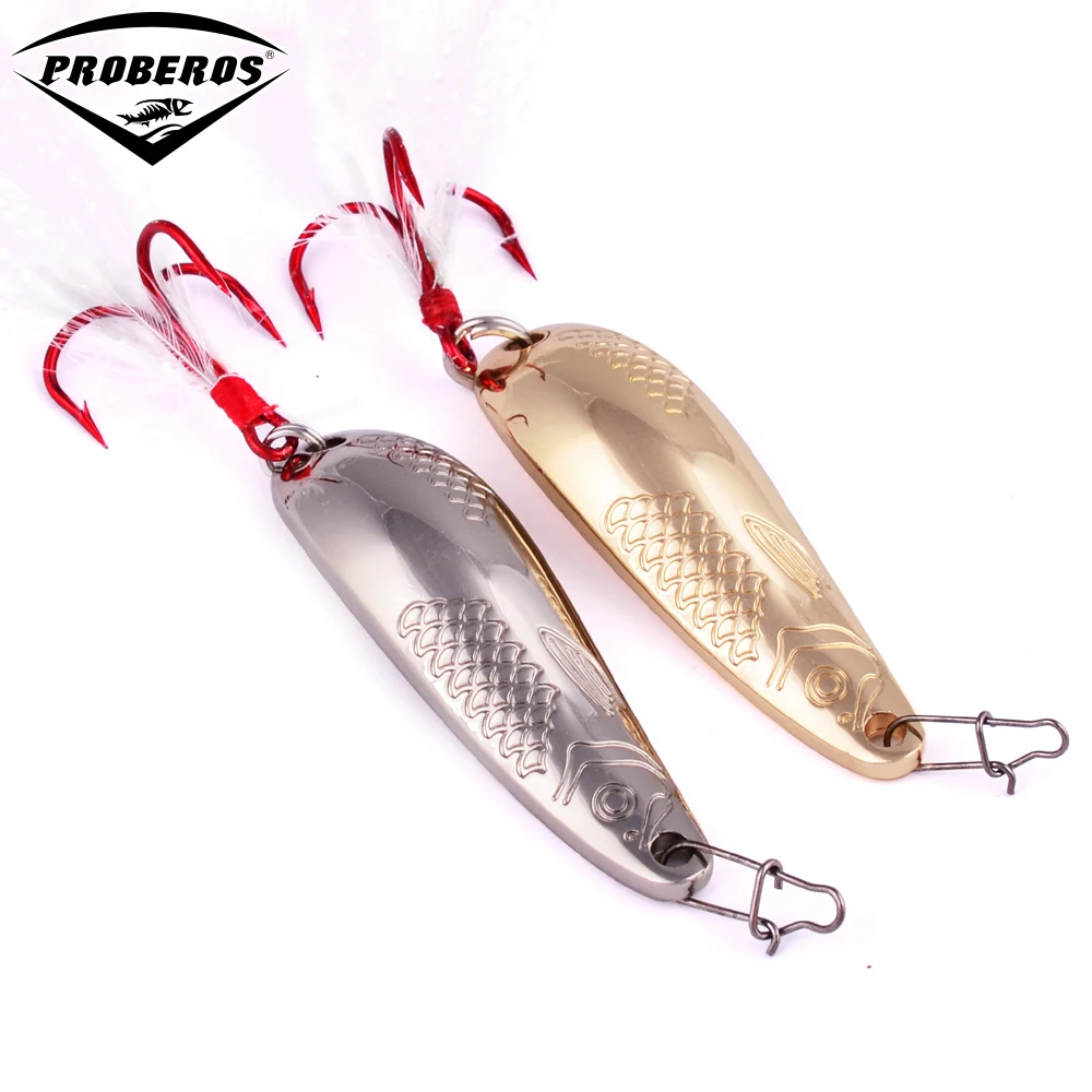 1pc Spoon Fishing Lure 20g 10g Metal Bass Baits 2 Colors Spoon Lures ...