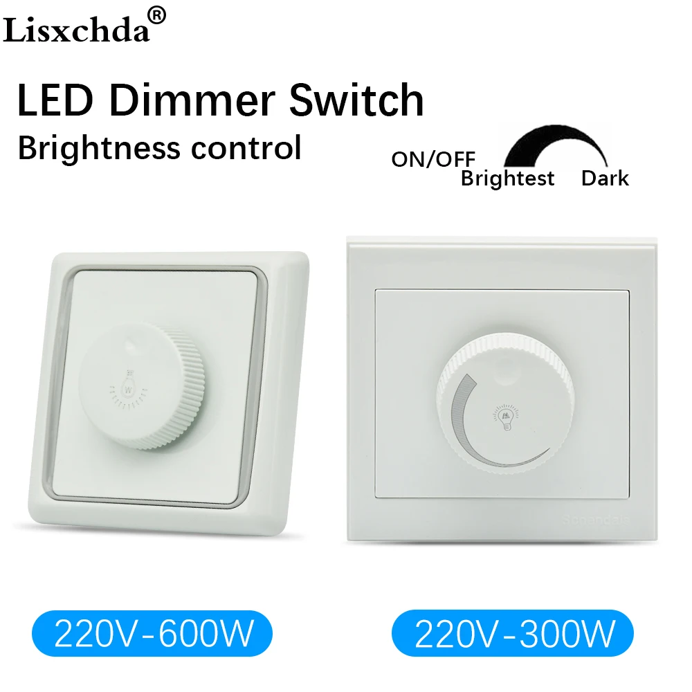 led dimmer 220V 300W 600W Adjustable Controller LED Dimmer Switch For ...