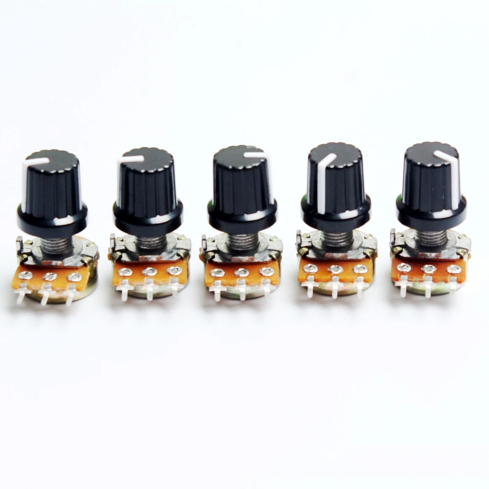 5pcs 10K OHM 3 Terminal Linear Taper Rotary potentiometer B10K 103 for ...