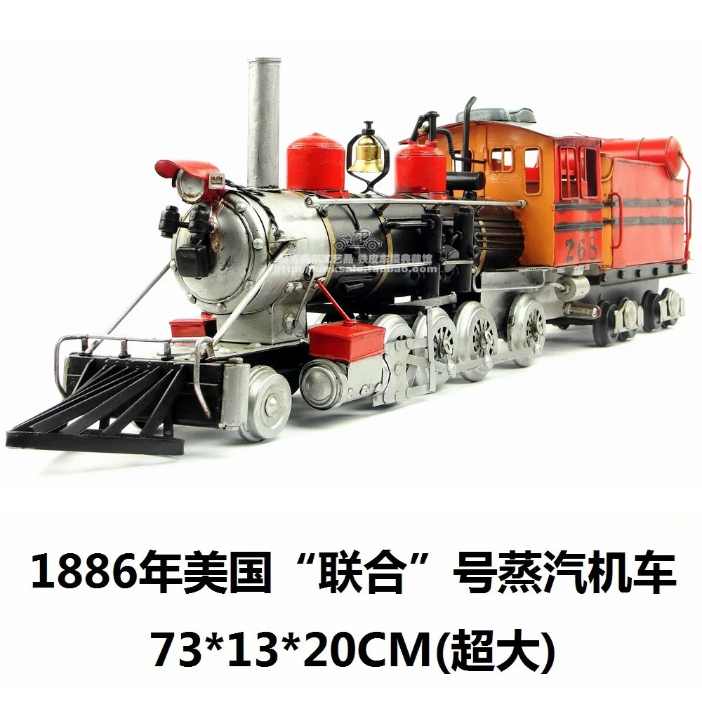 Large Orange Retro American 1886 "union" Steam Locomotive Model ...