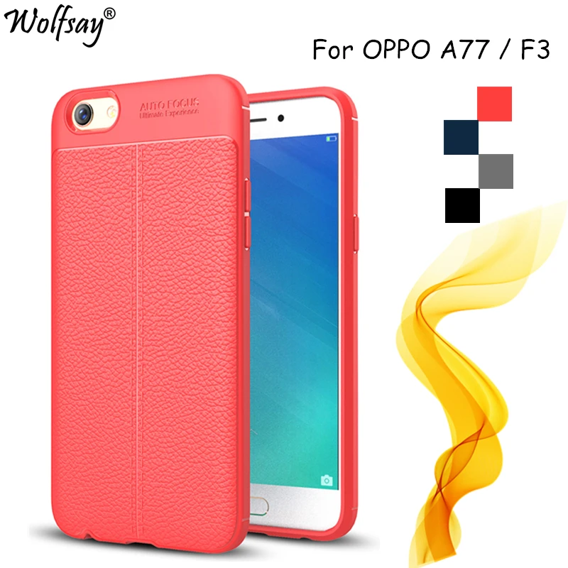 Wolfsay Oppo F3 Case Oppo A77 Case Luxury Litchi Pattern & TPU Soft ...