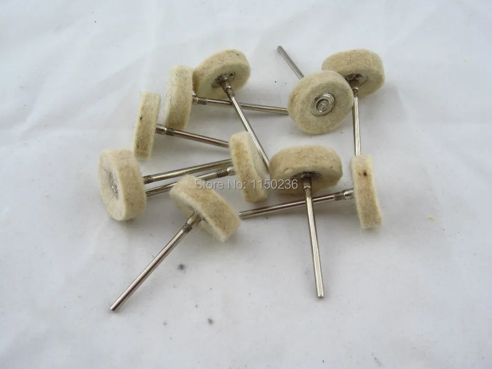 free shipping 50pcs mounted felt wheel flat edges, mini polishing wheel ...