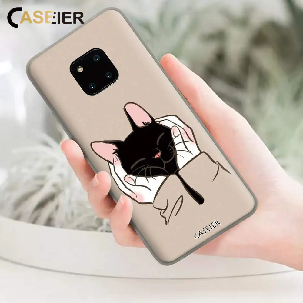 CASEIER telefon kılıfı Için Huawei Mate 20 10 P Akıllı 2019 Kılıfı Kedi ...