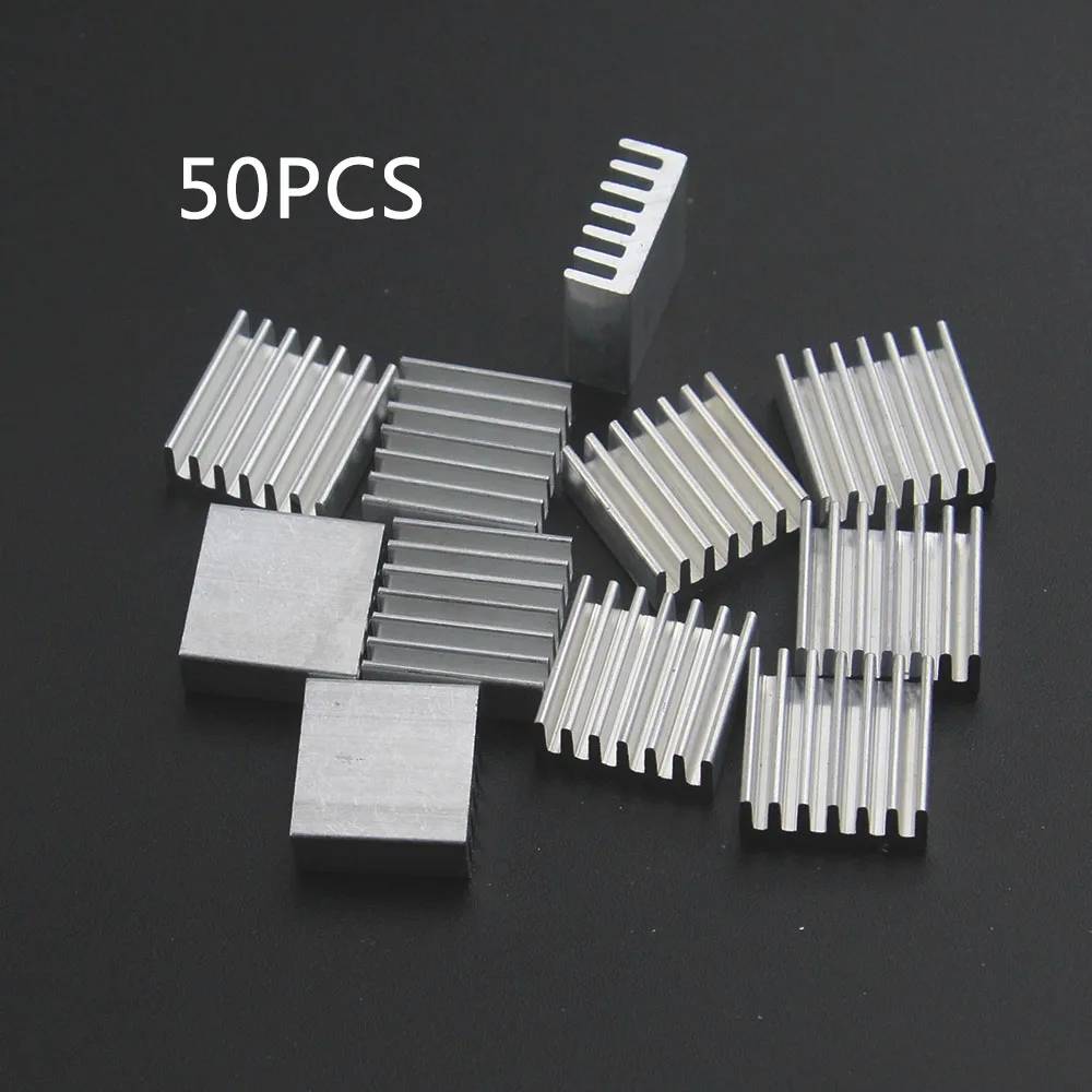50pcs Extruded Aluminum Heatsink 14x14x6mm For Chip Vga Ram Led Ic ...