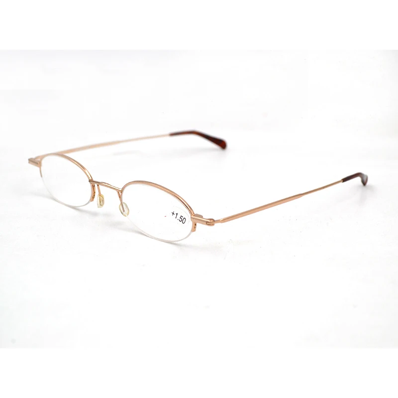 Small Oval Semi Rim Pen Reading Glasses For Women Men Glasses Magnifier Spectacles Metal Frame