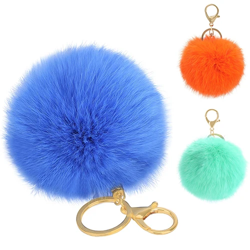 Fashion Hot Furry Ball Keychain Bag Key Hanging Tail Accessories Rabbit ...