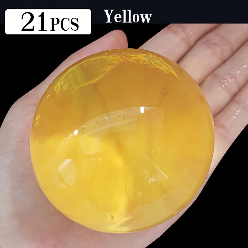 21 Pcs / Lot Yellow Color Huge Hydrogel Water Beads Soft Crystal Soil ...