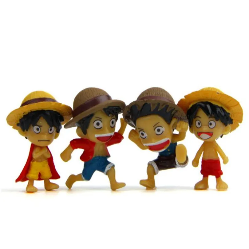 2018 new arrival,4 pcs/set mini One Piece Luffy action & toy figures ...