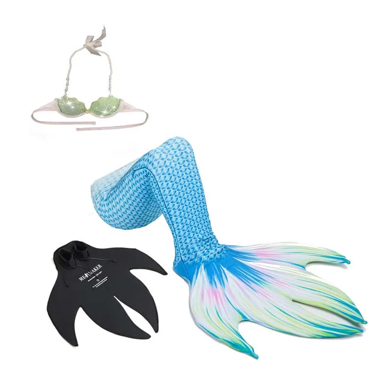 3pcs/Set Girls Swimsuit Swimming Mermaid Tail with Monofin Fin ...
