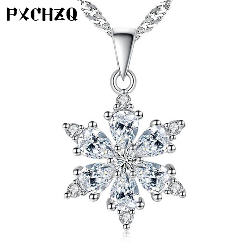 Temperament Elegant Female Silver Color Snowflake Pendant Fashion