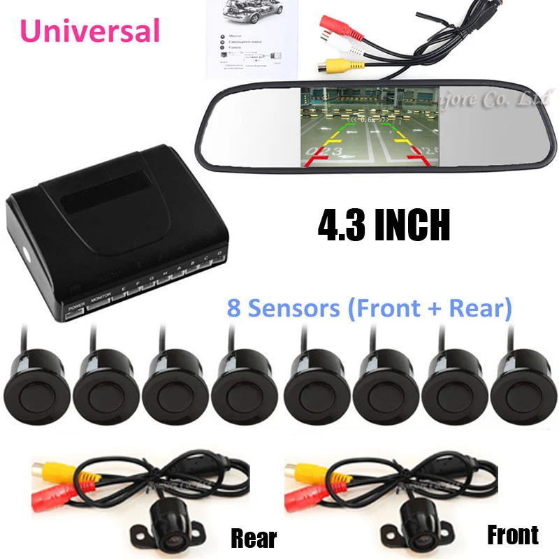 Yyzsdyjq 4.3 Inch Monitor Car Parking Sensor 8 Alarm Sound Parktronic+ ...