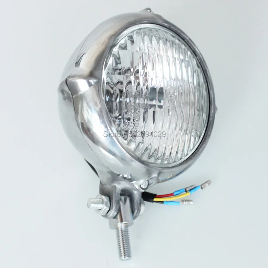 Polished Vintage Bates Style Chrome Housing Clear Lens Head Light For ...