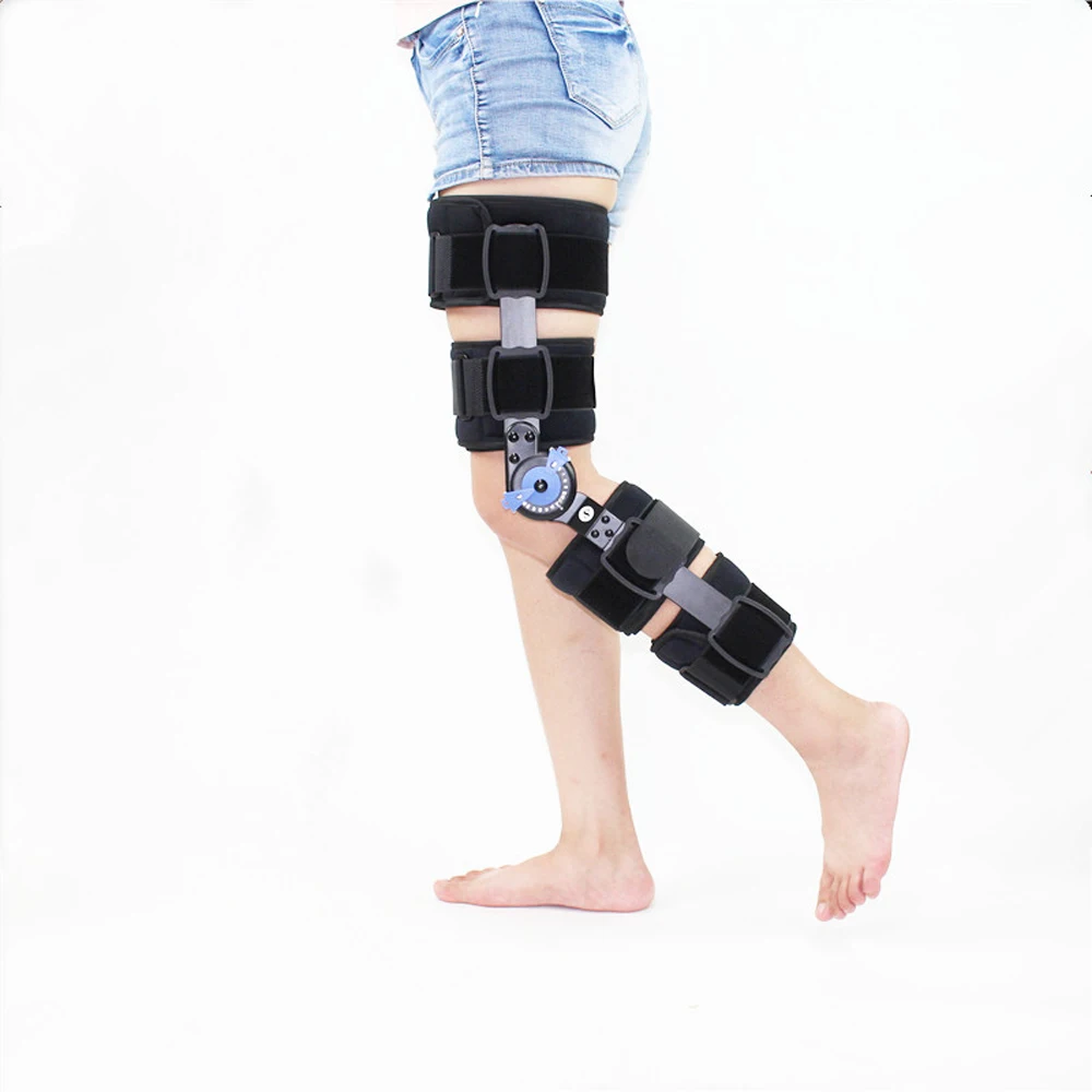 Adjustable Knee Brace Support Splint Stabilizer Orthopedic Hinged Wrap ...
