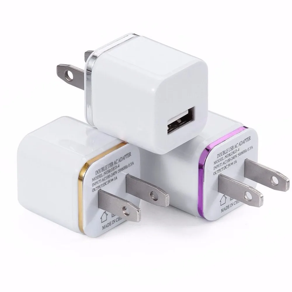 Colorful-1A-US-Plug-AC-Power-Adapter-cube-Home-Trave-Wall-USB-Charger ...