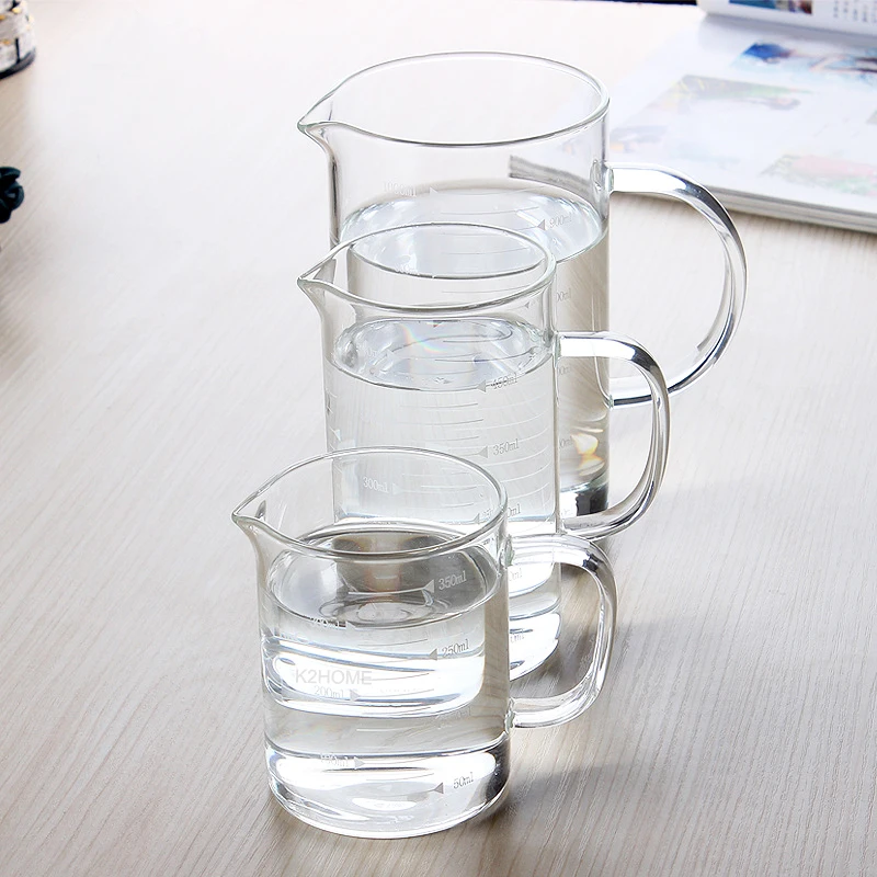 Hoch Borosilikat Lebensmittelqualität Glas Messbecher Topf Wasserkocher 350 ml, 500 ml, 1000 ml ...