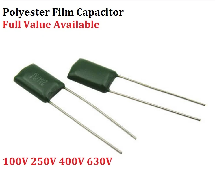 2a272j 2a332j, capacitor de poliéster, 50 peças, 100v 2a472j 2a562j ...