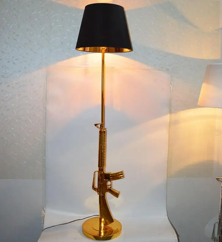 Modern Submachine Gun Led Floor Light Ground Reading Lights Silver Gold ...
