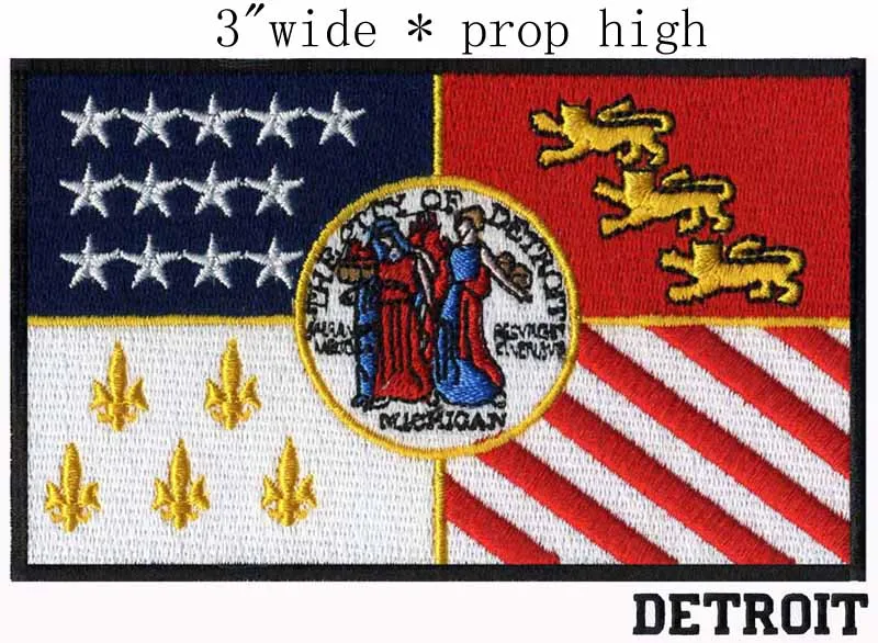 Detroit-Michigan-USA-Flag-3-wide-embroidery-patch-for-rectangle-flowers ...