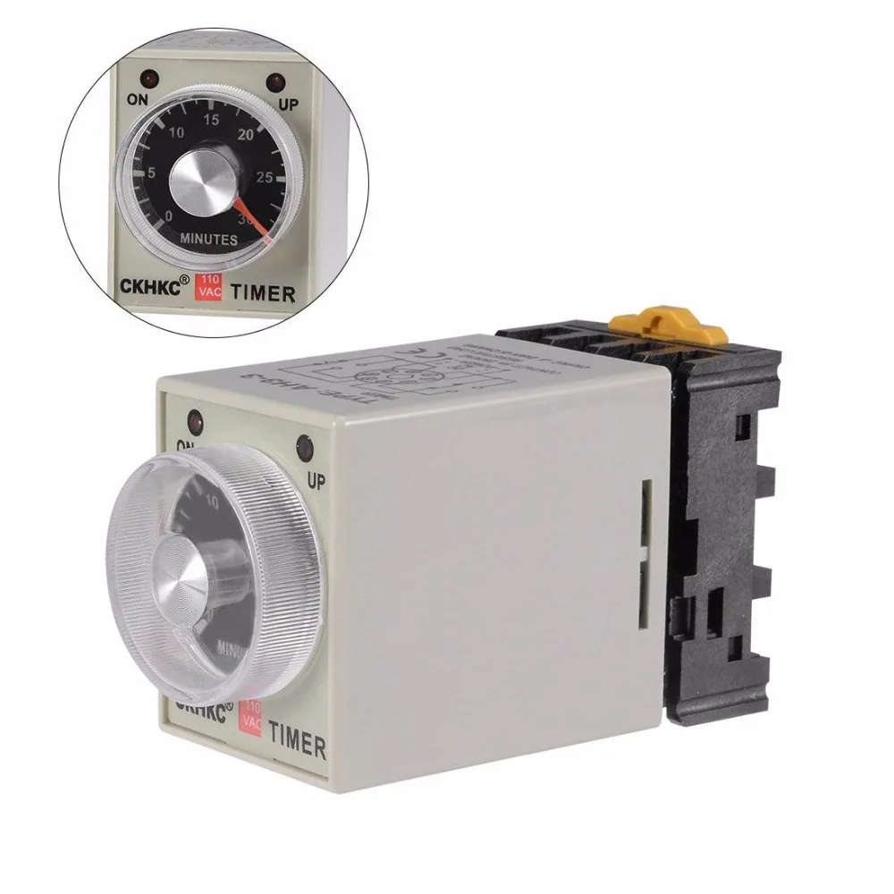 Ac110v 220v Dc12v Dc24v 30m 8 Terminals Range Adjustable Delay Timer ...