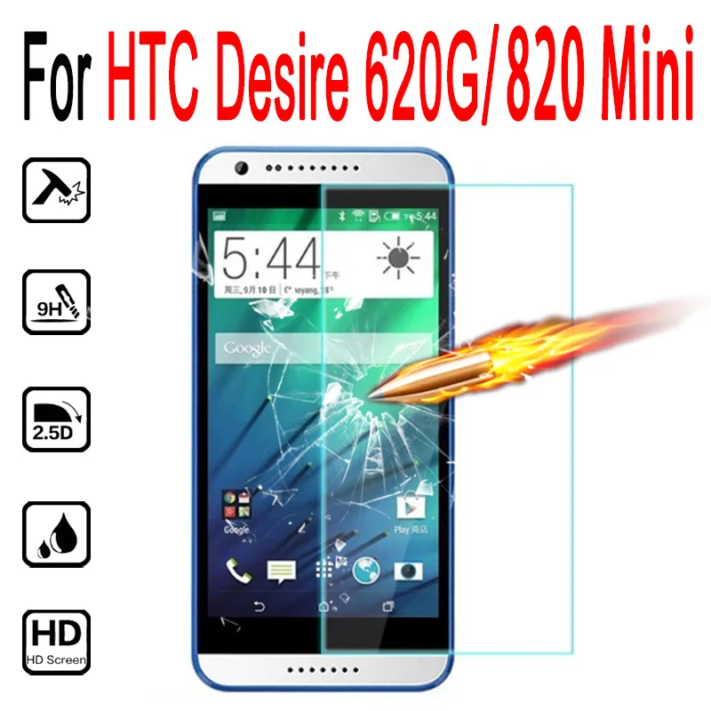 Para htc desire 620G 620G/820 Mini 5,0 pulgadas protector de pantalla de cristal templado para ...