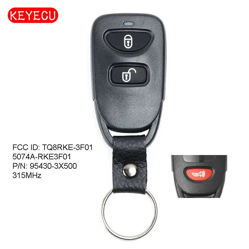 Keyecu Upgraded Remote Key Fob 2+1 Button For Hyundai Accent Gs 2012 ...