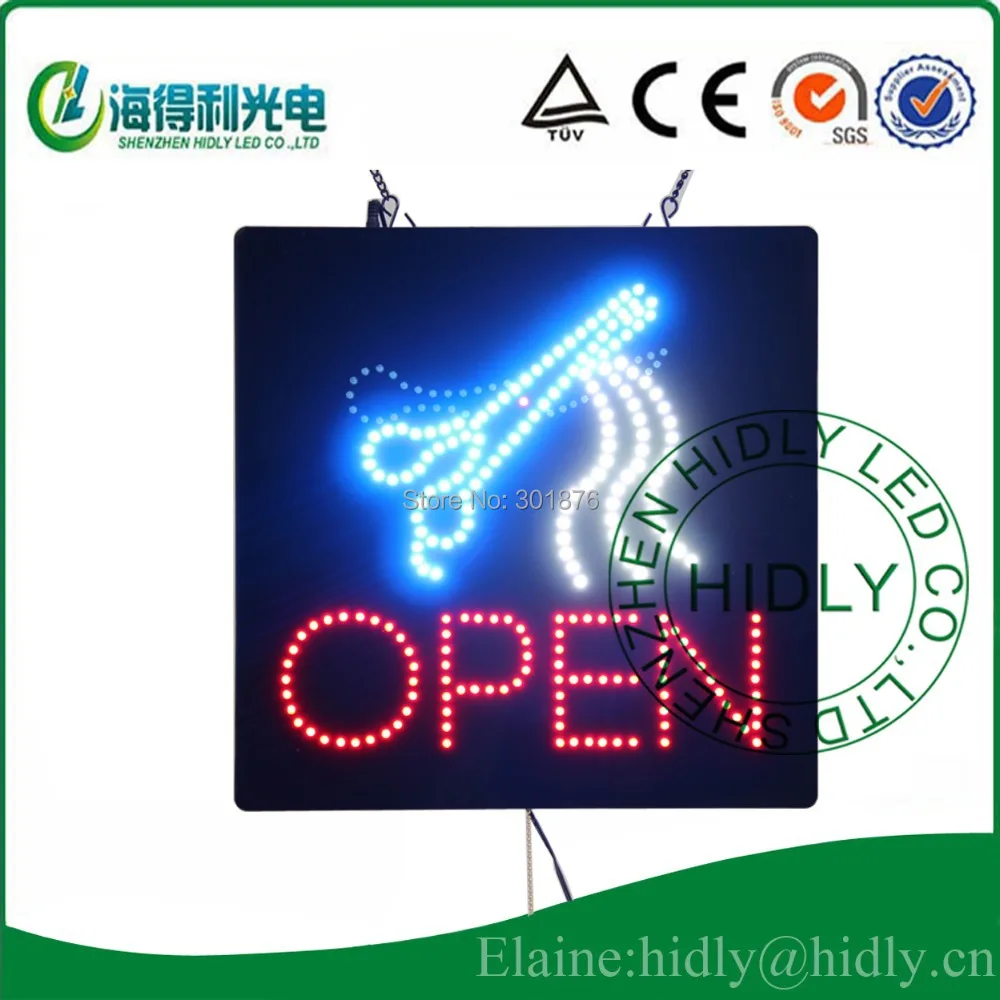 Wholesale recatngle 16*16inch led open sign /hair salon indoor usage ...