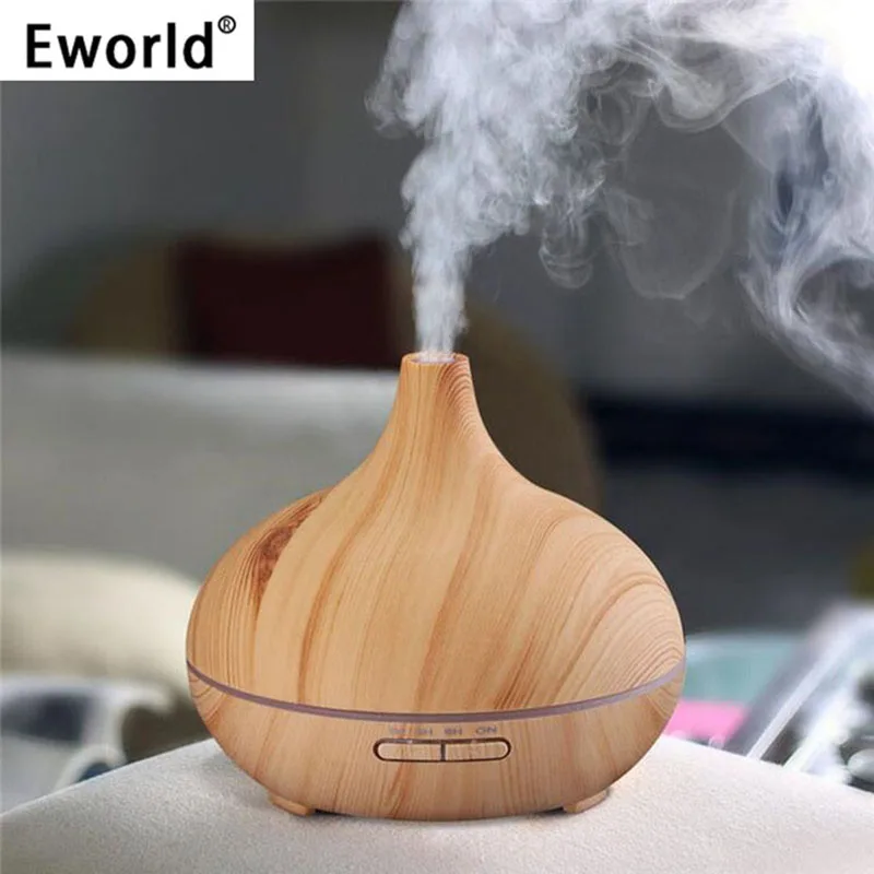 Eworld 300ml 가습기 에센셜 오일 디퓨저 아로마 램프 아로마 테라피 전기 아로마 디퓨저 미스트 메이커 가정용