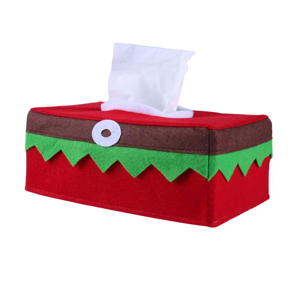 Merry Christmas Tissue Box Cover Christmas Elf Napkin Holder Xmas Home ...