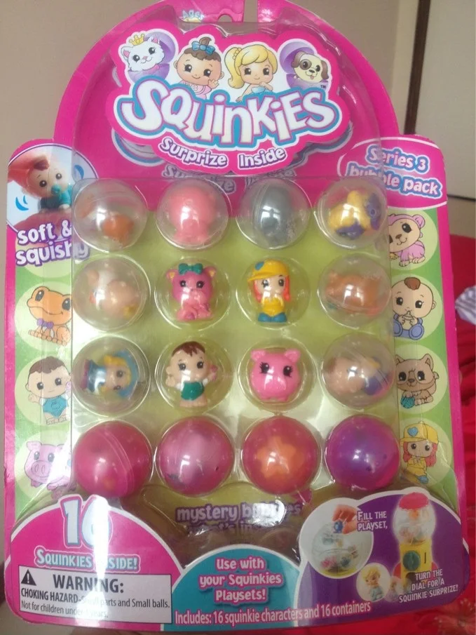 16pcs/pack Lovely SQUINKIES mini puppets Animals Dolls Pvc action ...