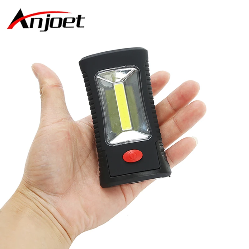 2 Mode COB LED Magnetic Working Flashlight Folding Hook Pocket Torch ...
